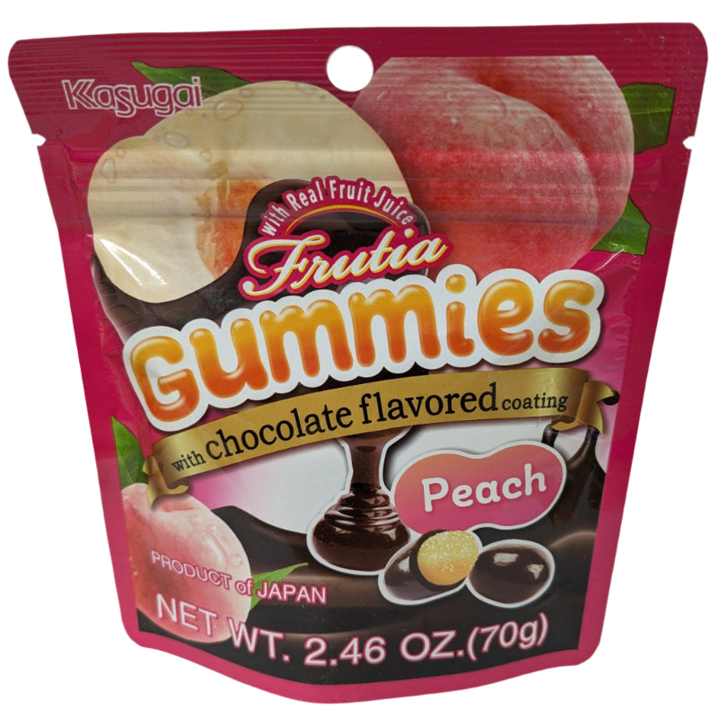 Kasugai Frutia Choco Gummy Pouch Peach or Grape – Auntie K Candy