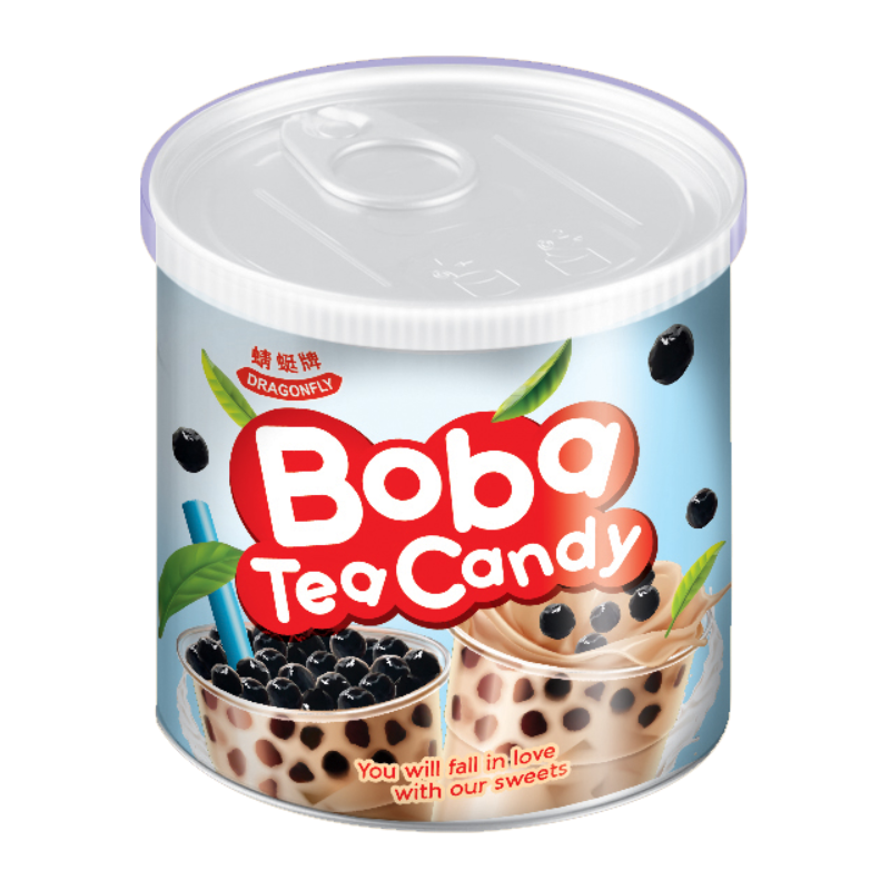 Dragonfly Boba Tea Hard Candy with Fresh Milk and Green Tea Flavor, 7 ...